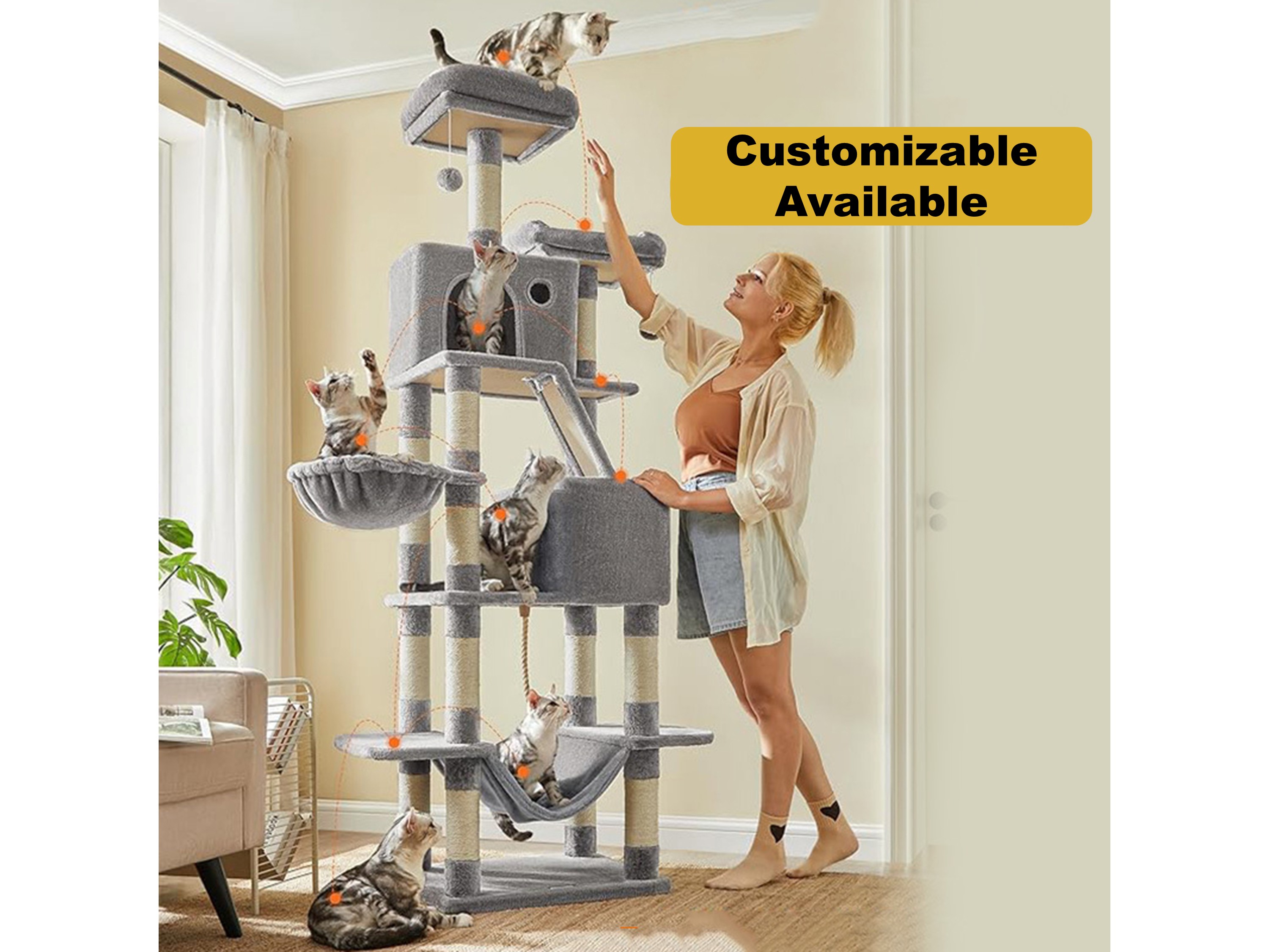 Large Cat Tree for Cats - Xiong Xiong Bamboo